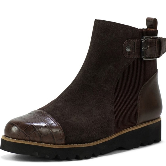 Donald J. Pliner | Shoes | Donald Pliner Cally Cap Toe Boot Dark Brown ...